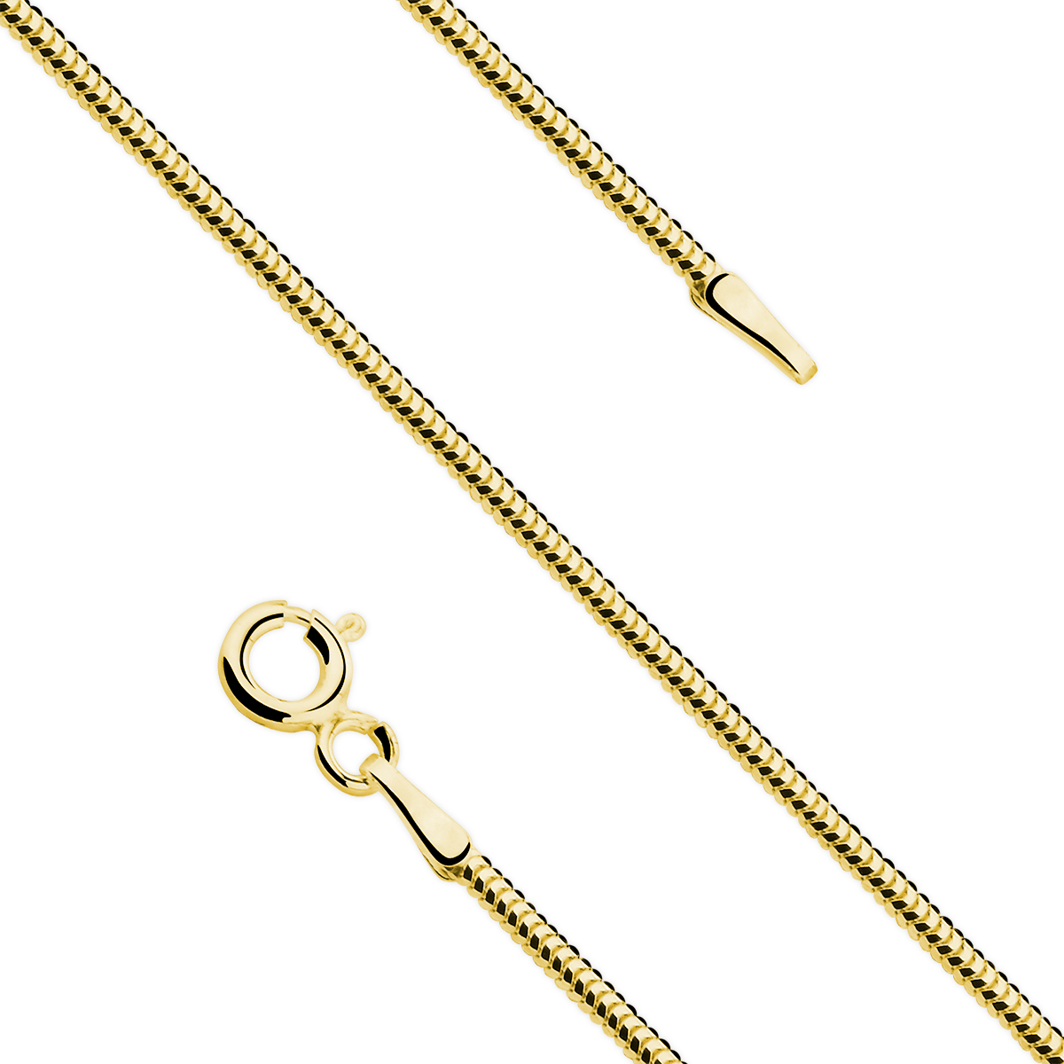 Lantisor lung argint placat cu aur galben 80 cm model sarpe DiAmanti ...