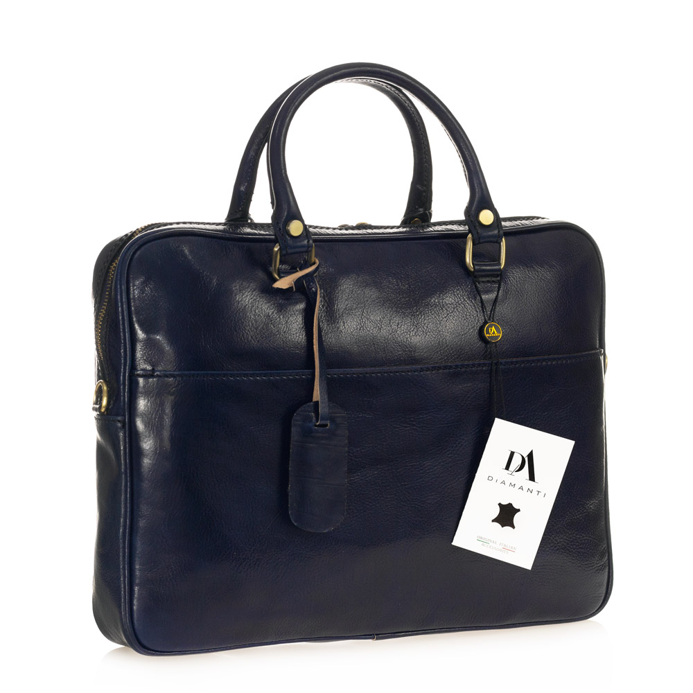 Geanta office pentru laptop 14" si documente din piele naturala ...