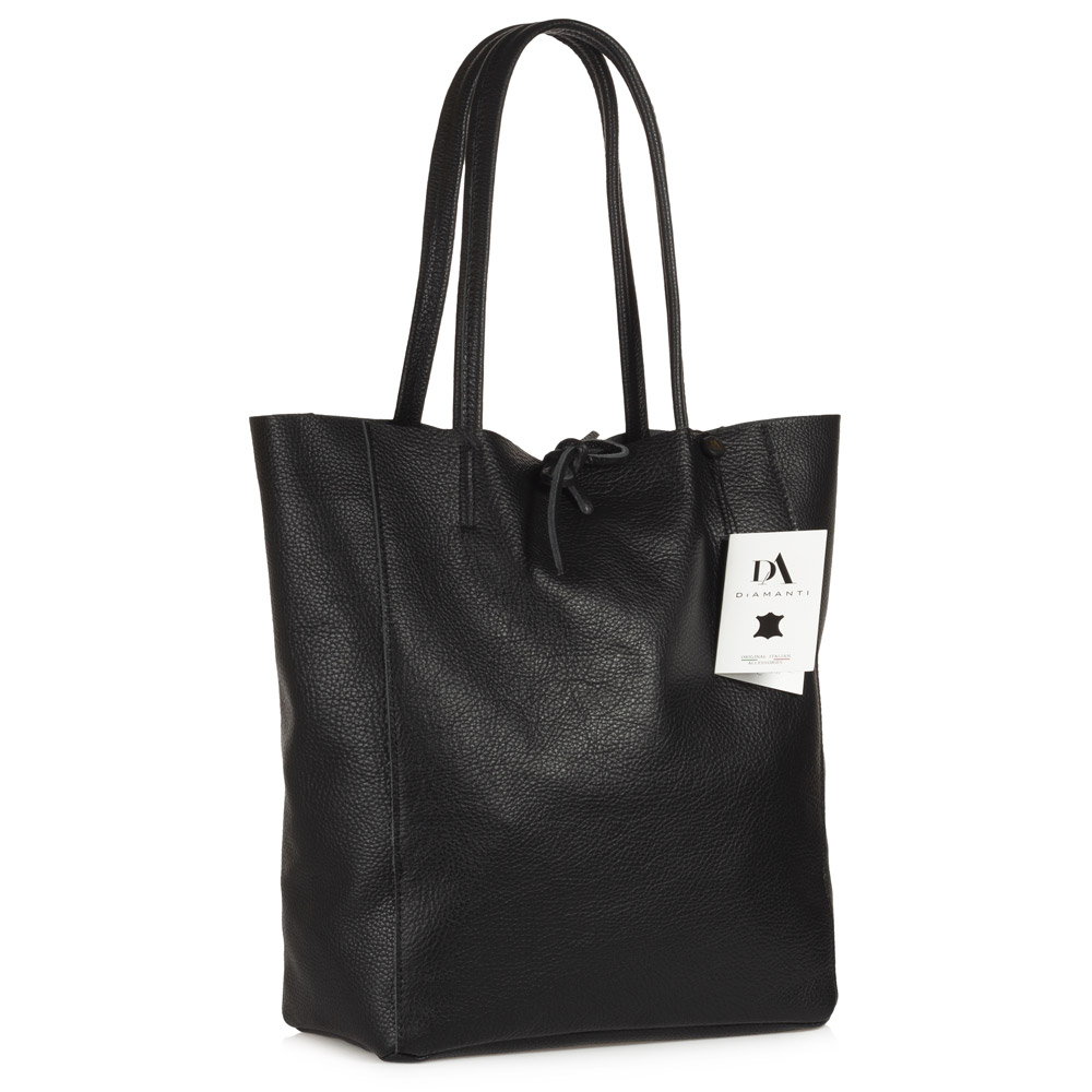 Geanta shopper din piele naturala DiAmanti Luisa Nero