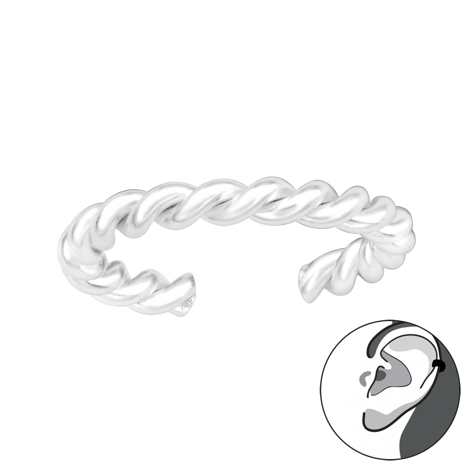 Cercel ear cuff argint model rasucit DiAmanti DIA42251 - Diamanti.ro