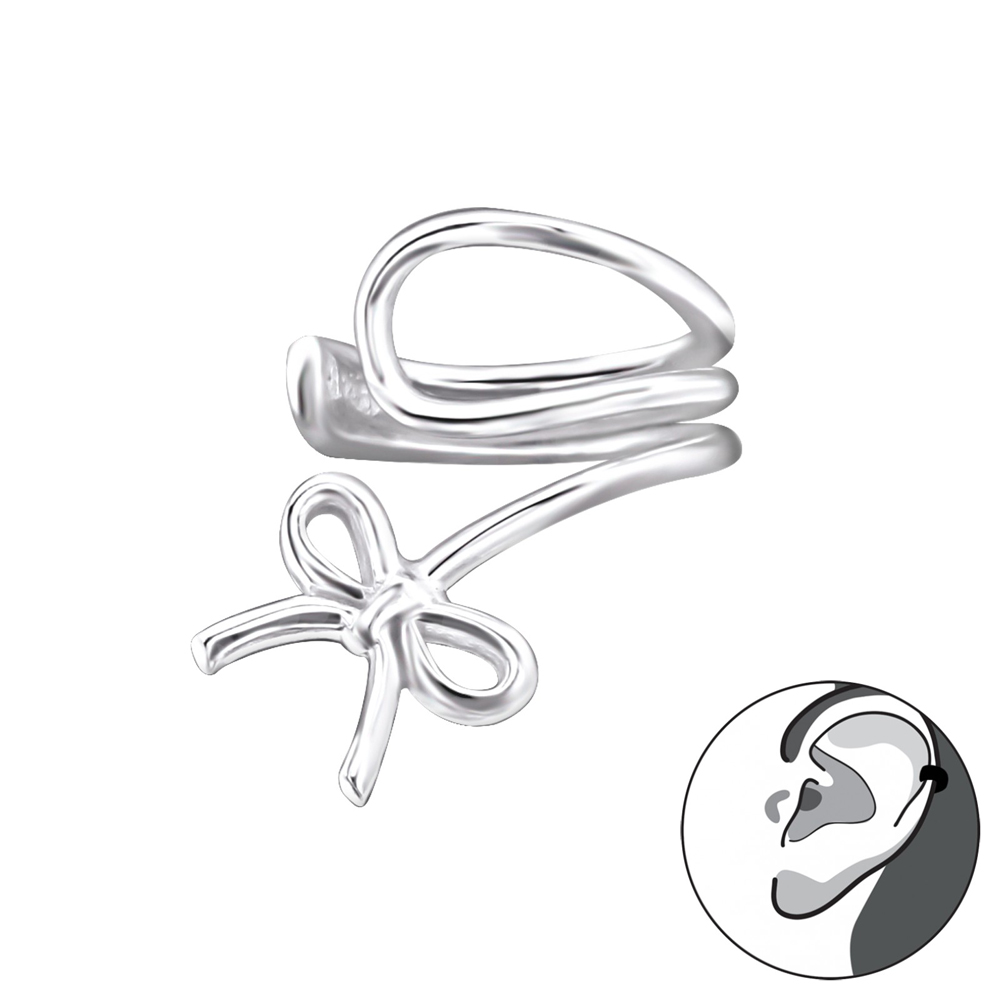 Cercel ear cuff din argint cu funda DiAmanti DIA22175 - Diamanti.ro