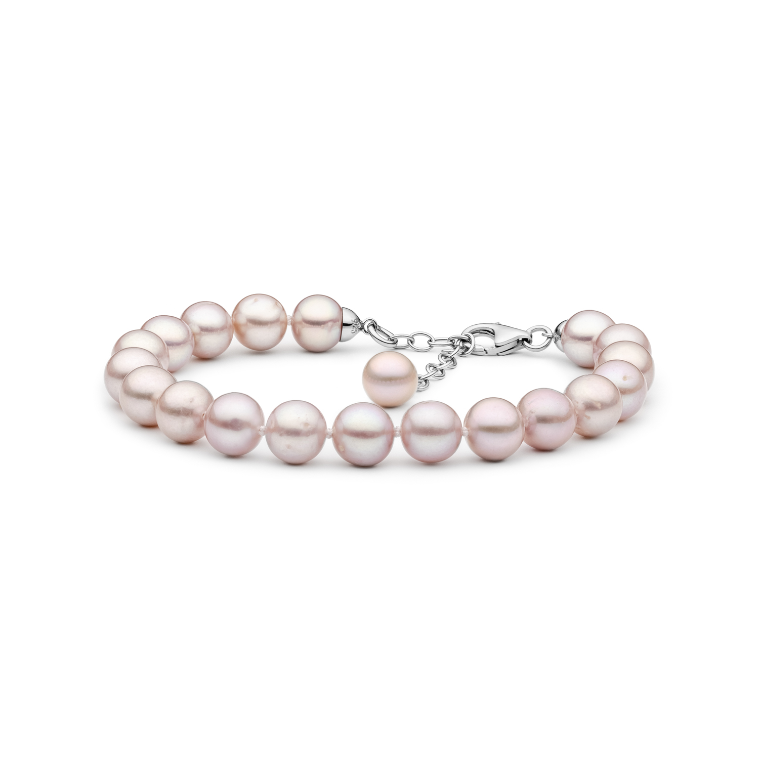 Bratara perle naturale roz pudra si argint DiAmanti FARL885-B-G ...