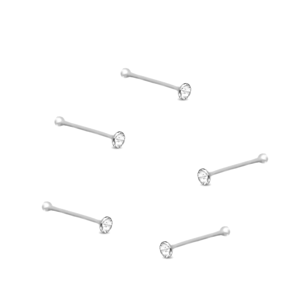 Pierce nas argint cu pietre DiAmanti KN004-AS - Diamanti.ro