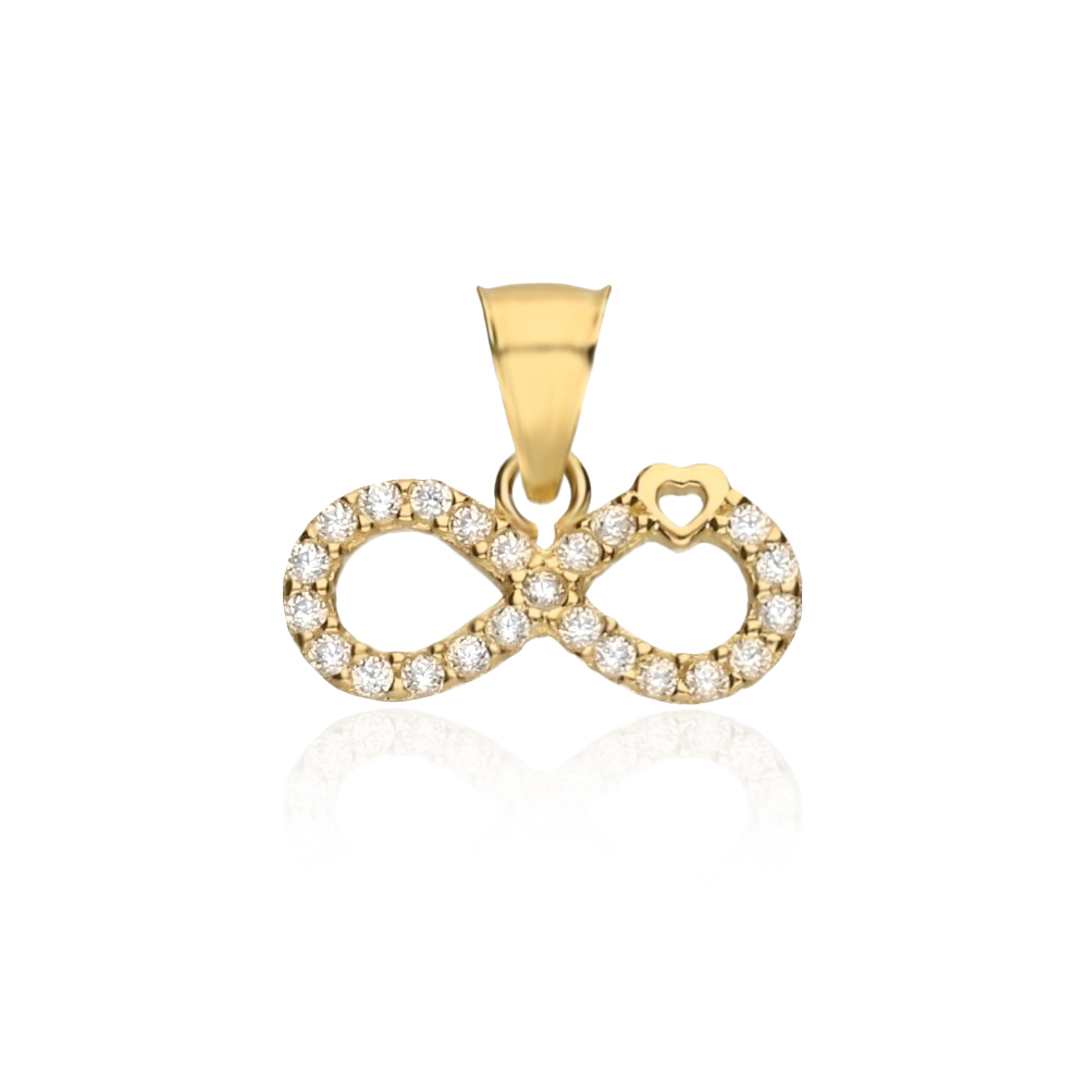 Pandantiv infinit cu inimioara aur 14K cu pietre DiAmanti KP0360PG14K ...