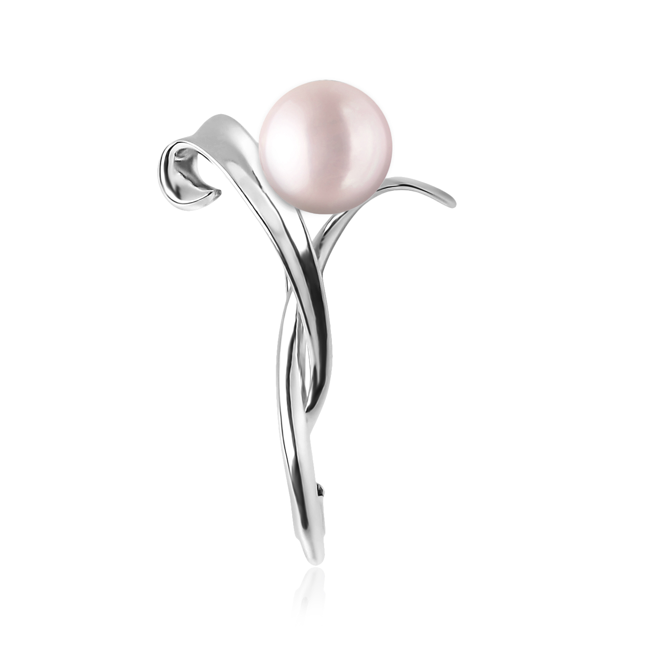 Brosa perla naturala roz nude din argint Flower DiAmanti SK18227BR_L-G ...