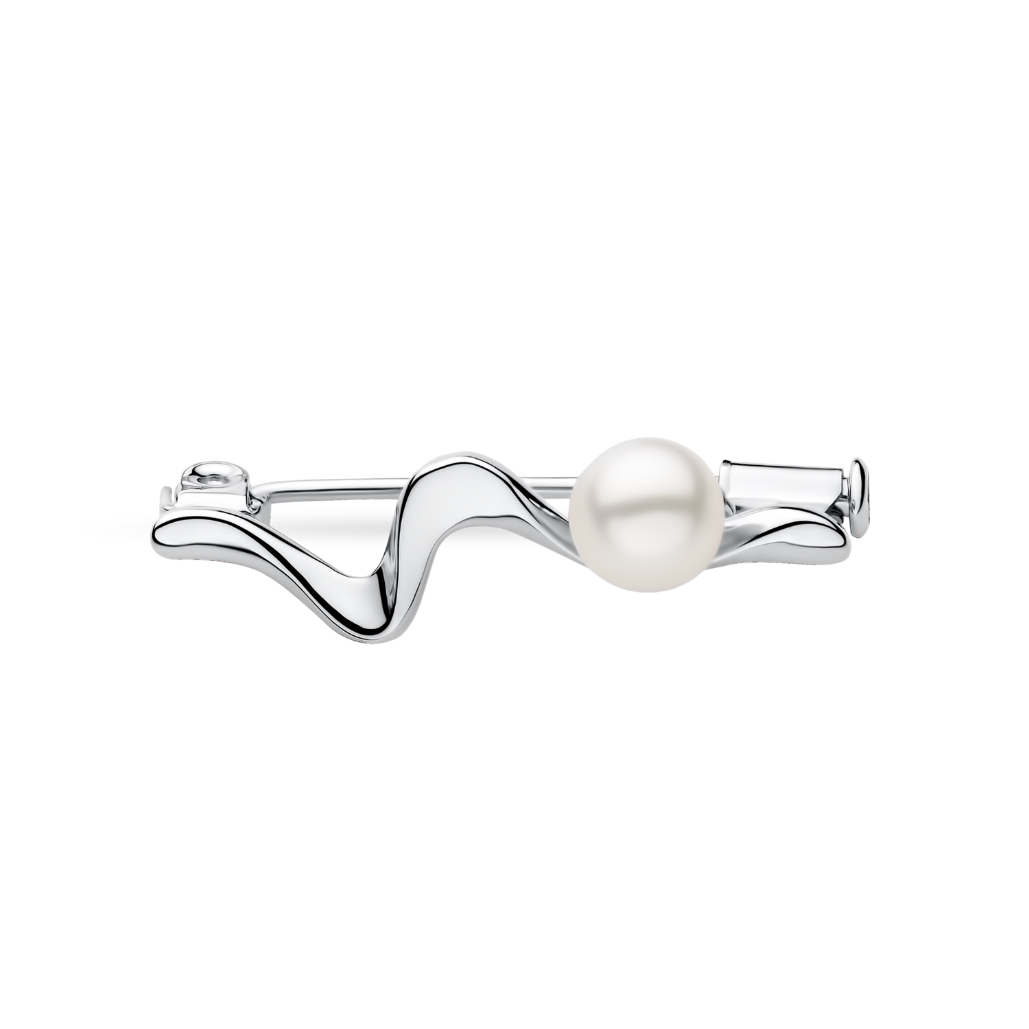 Brosa argint cu perla naturala alba DiAmanti SK22531BR_W-G - Diamanti.ro