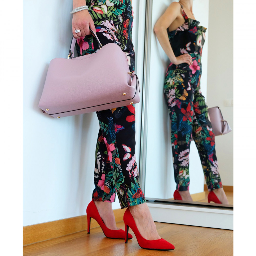 Geanta dama piele naturala DiAmanti Roma Roz Lila - DiAmanti.ro