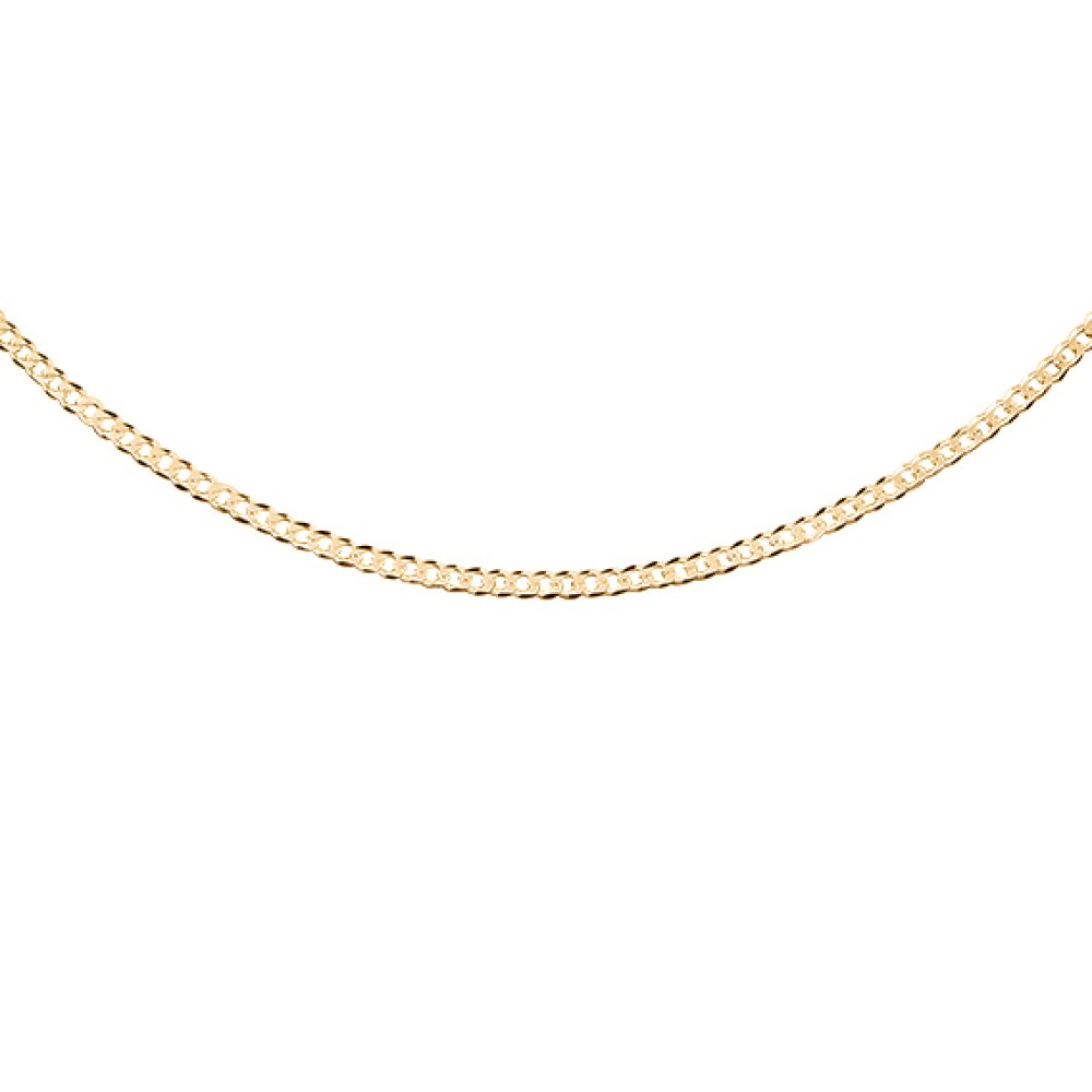 Lantisor argint placat cu aur galben model cubanez plat 1,3 mm x 45 cm ...