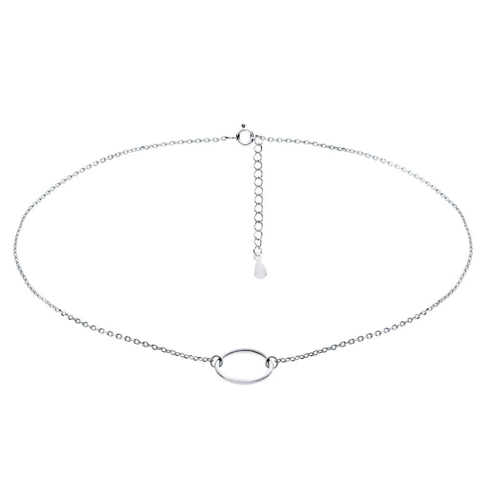 Choker argint rodiat cu cerc 33-38 cm DiAmanti Z1907NR-33-38cm-DIA ...