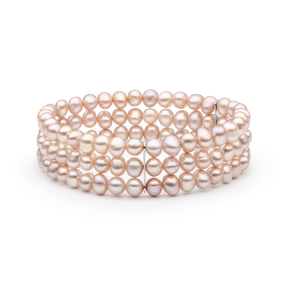 Bratara perle naturale roz pudra si argint DiAmanti 212-02B_L-G ...