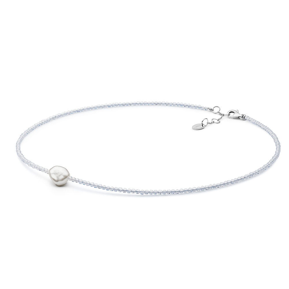 Colier cu perla naturala si pietre cu argint DiAmanti 242-06-G ...