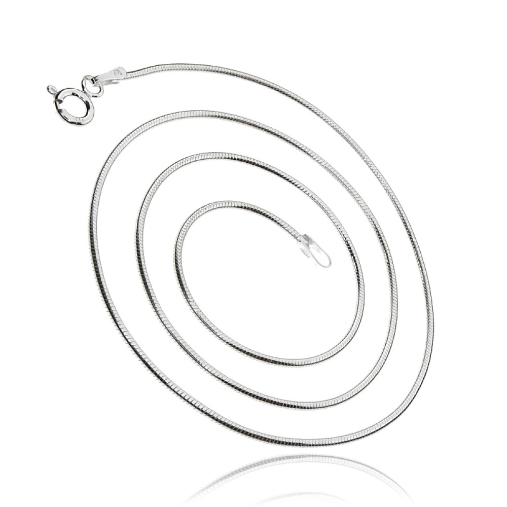 Lantisor argint rodiat 45 cm Snake DiAmanti C015-45cm-SL - Diamanti.ro