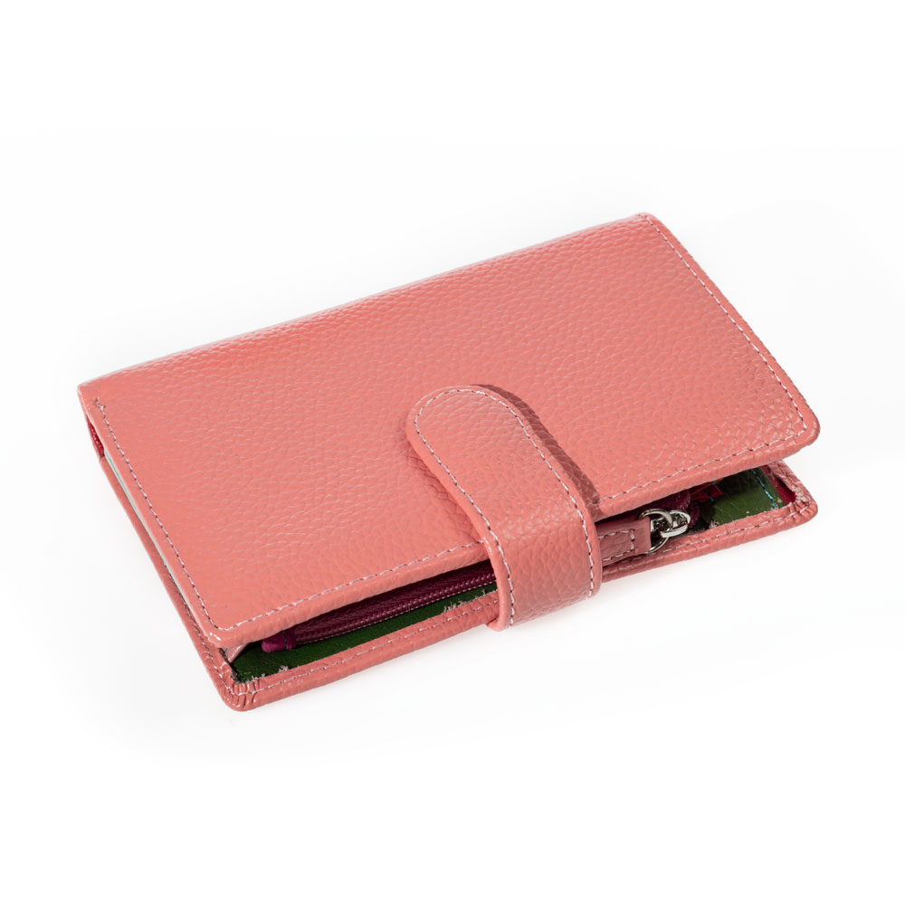 Portofel dama din piele naturala DiAmanti Faentina Rosa