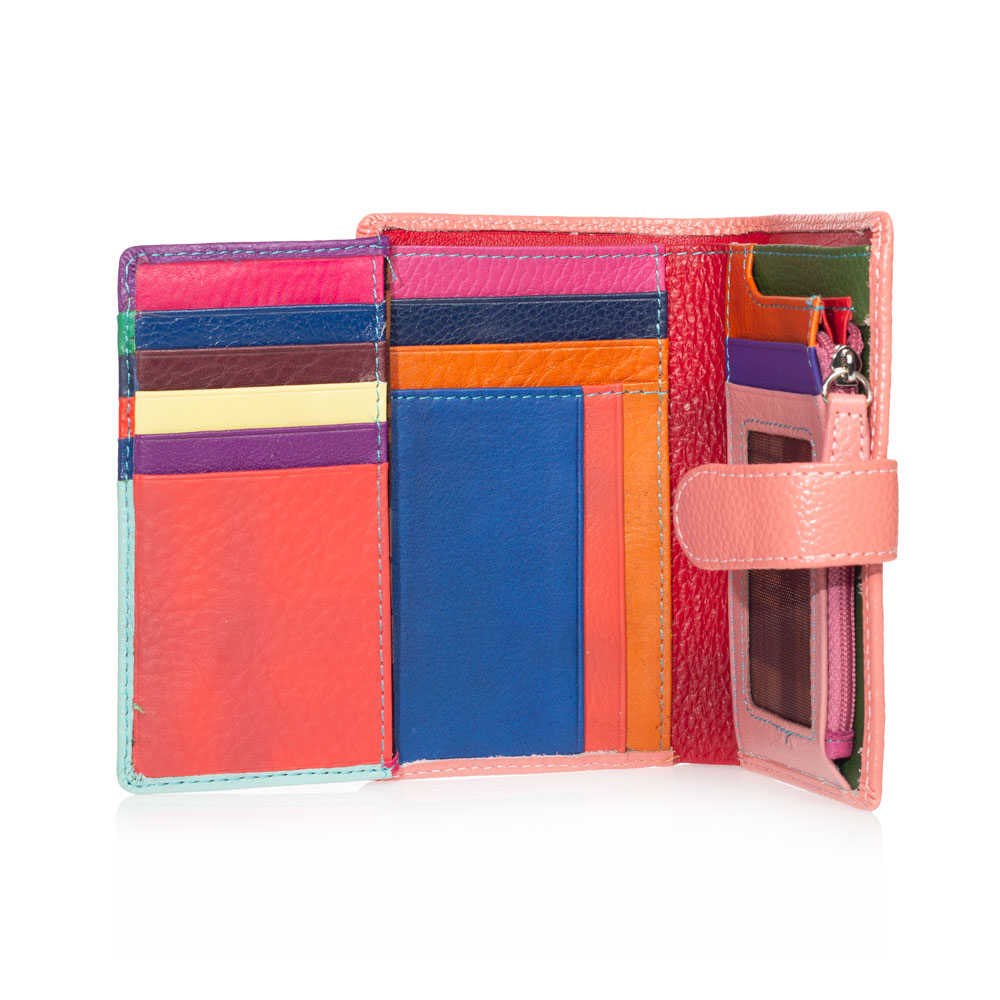 Portofel dama din piele naturala DiAmanti Faentina Rosa