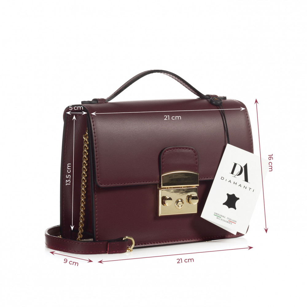 Geanta dama de umar din piele naturala DiAmanti Minoa Bordo