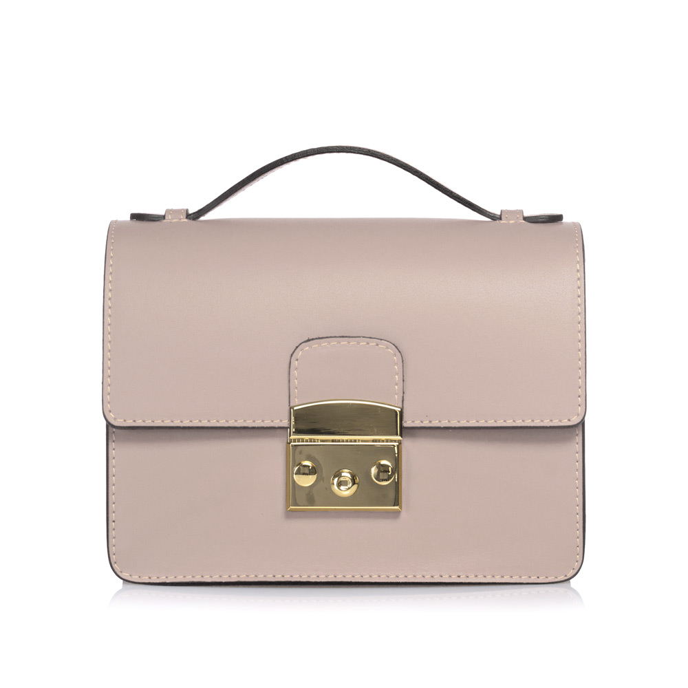 Geanta dama de umar din piele naturala DiAmanti Minoa Roz Prafuit ...