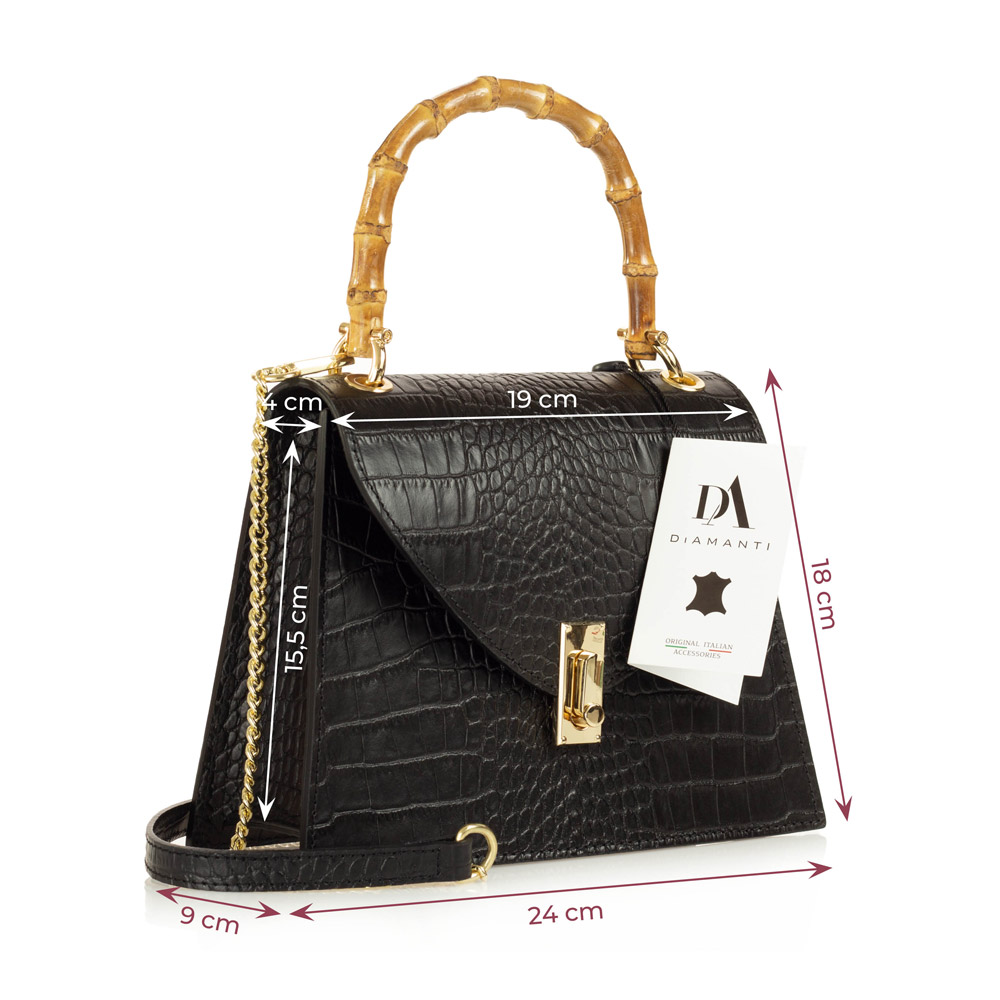 Geanta dama din piele naturala DiAmanti Michele Rosa Scuro