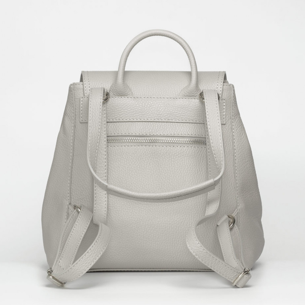 Rucsac dama tip geanta de umar din piele naturala DiAmanti Tosca Gri ...