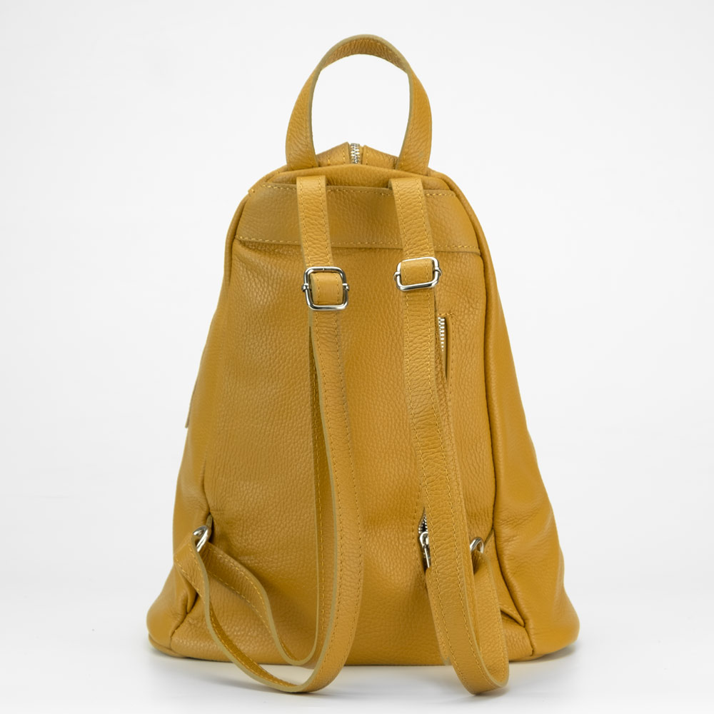 Rucsac dama piele naturala DiAmanti Ines Galben Inchis - DiAmanti.ro