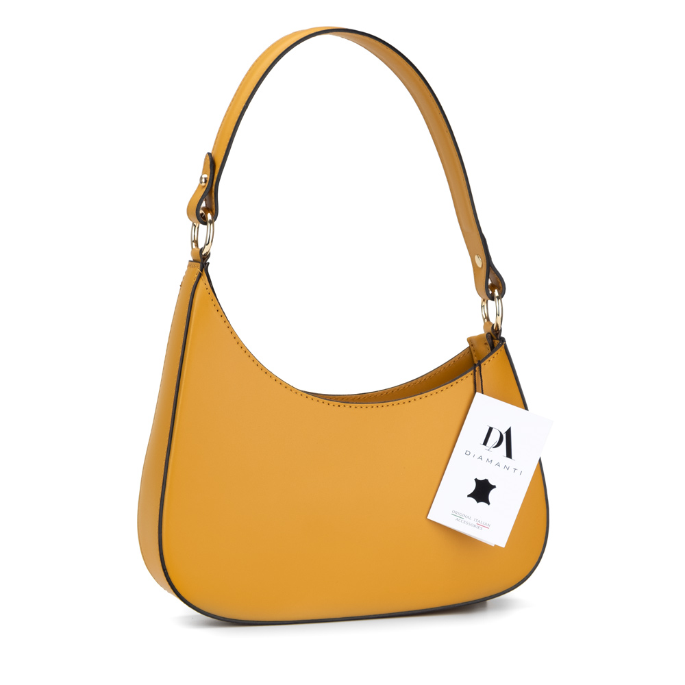Geanta dama piele naturala DiAmanti Sardinia Galben Inchis - DiAmanti.ro