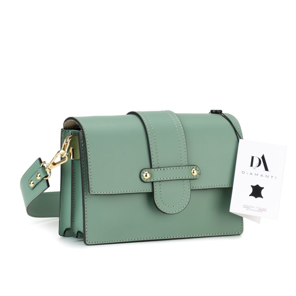 Geanta dama de umar din piele naturala DiAmanti Caprice Verde Salvie ...