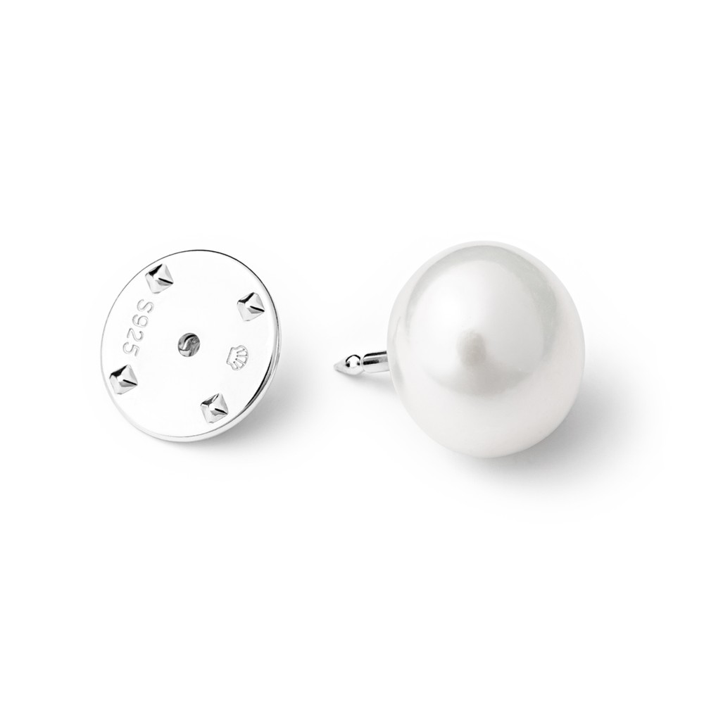Brosa perla naturala alba argint Pin DiAmanti EFB011BR-G - Diamanti.ro