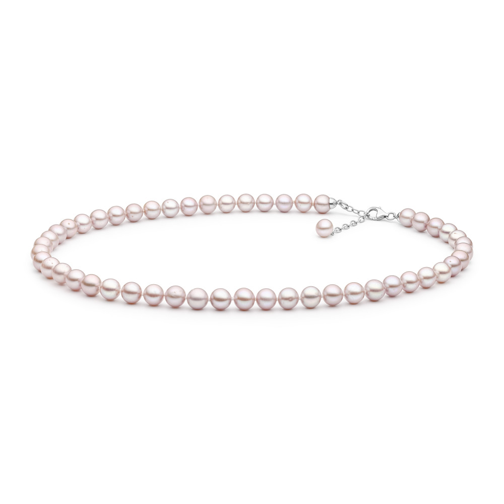 Colier perle naturale roz pudra si argint DiAmanti FARL885-G - Diamanti.ro