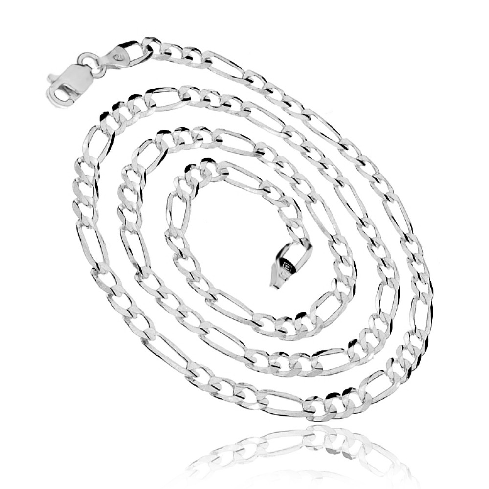 Lant barbati argint rodiat FIGARO plat 2,75 mm x 60 cm DiAmanti ...