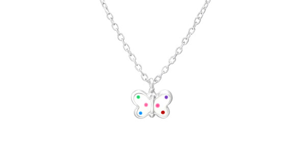 Lantisor copii argint cu fluturas DiAmanti DIA35182 - Diamanti.ro