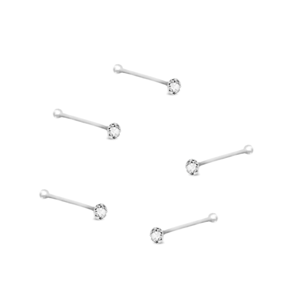 Pierce nas argint cu pietre DiAmanti KN004-AS - Diamanti.ro