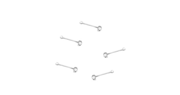 Pierce nas argint cu pietre DiAmanti KN004-AS - Diamanti.ro