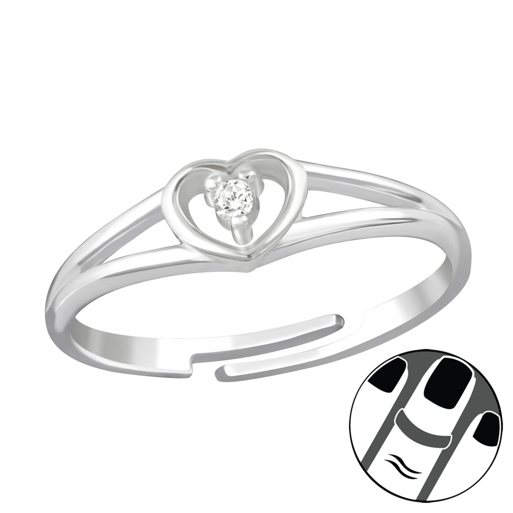 Inel midi din argint inima cu zirconiu DiAmanti DIA38560 - Diamanti.ro