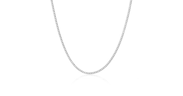 Lant barbati argint rodiat cubanez curb 3,3 mm x 55 cm DiAmanti ...