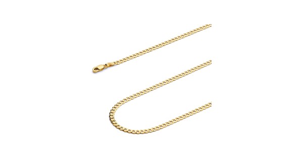 Lant barbati argint placat cu aur galben model cubanez plat 3 mm x 55 ...