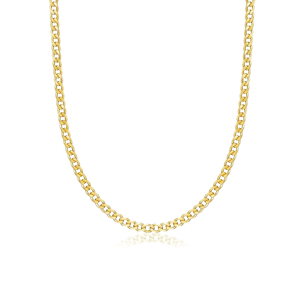 Lant argint placat cu aur galben model cubanez 3,5 mm x 55 cm DiAmanti ...