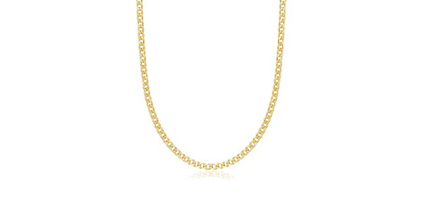 Lant argint placat cu aur galben model cubanez 3,5 mm x 55 cm DiAmanti ...