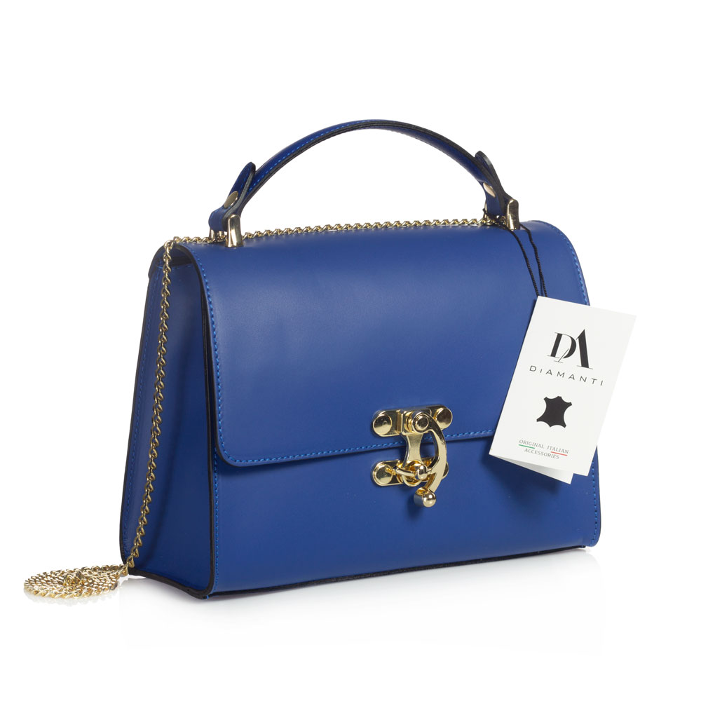 Geanta din piele naturala, model DiAmanti Capri Blu - S48676-Blu