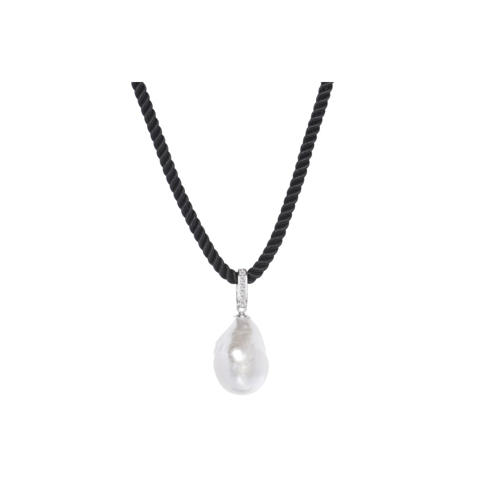 Colier cu perla naturala alba si argint DiAmanti SK19118P-G - Diamanti.ro
