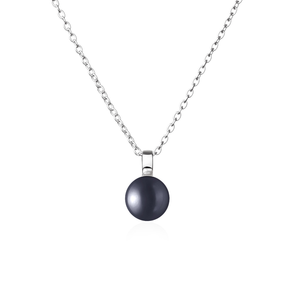 Colier perla naturala neagra cu lantisor argint DiAmanti SK20109P_B-G ...