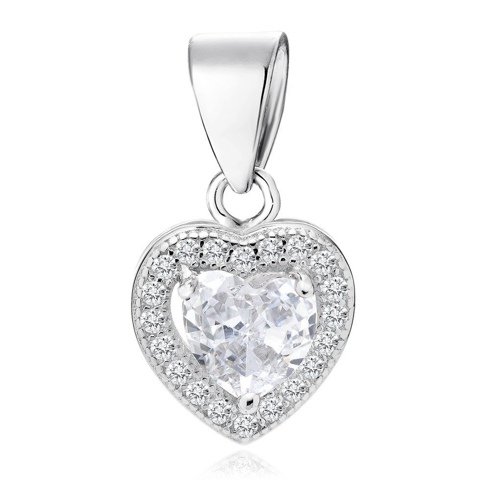 Pandantiv argint inima cu pietre DiAmanti Z0760C_W-DIA - Diamanti.ro