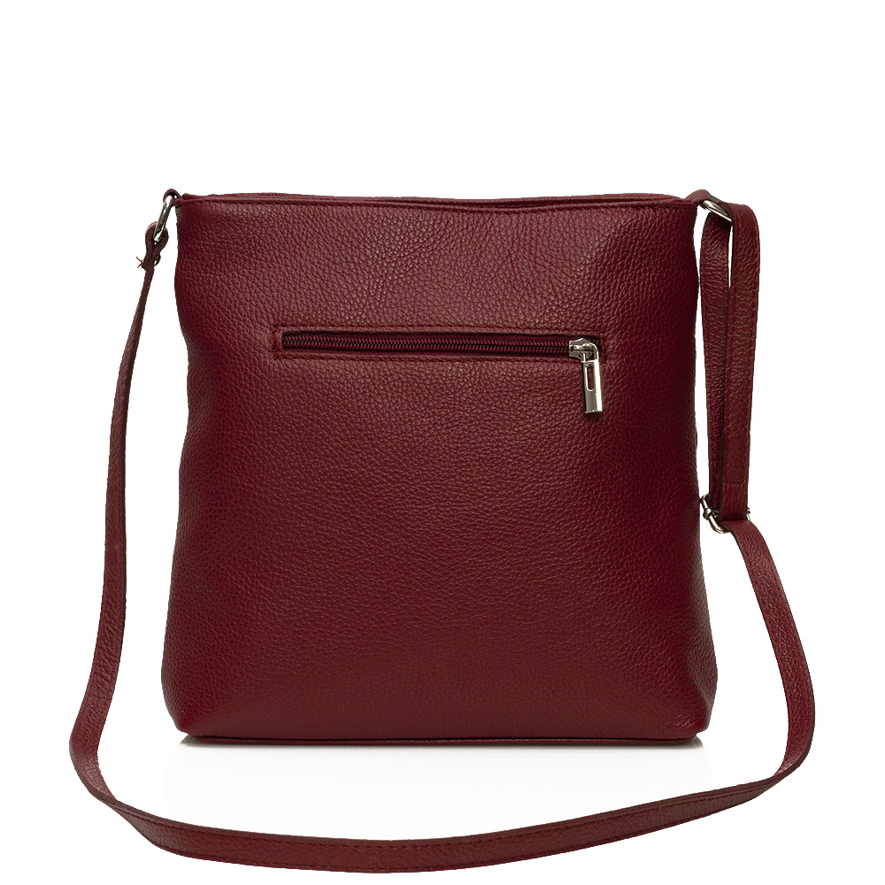 Geanta dama de umar din piele naturala DiAmanti Imperia Rosso Scuro ...