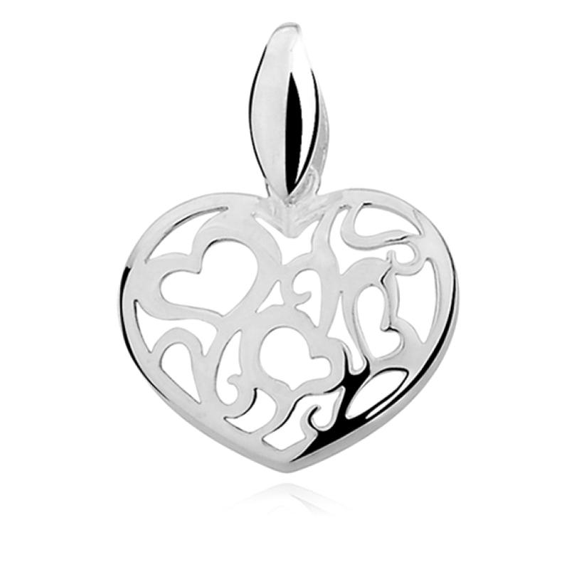 Pandantiv argint inima DiAmanti KS0015R-DIA - Diamanti.ro