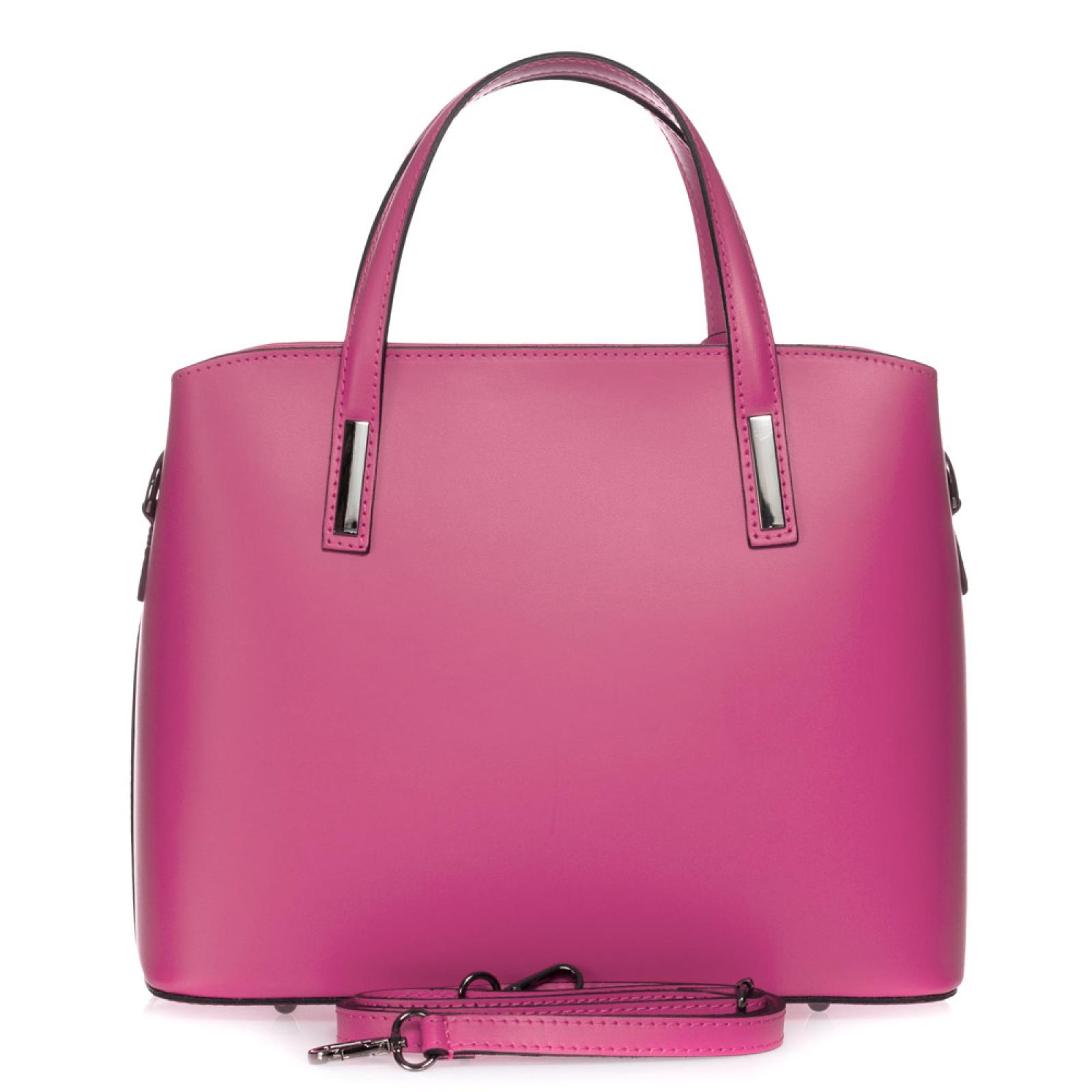 Geanta dama din piele naturala DiAmanti Melania Roz Fucsia - DiAmanti.ro