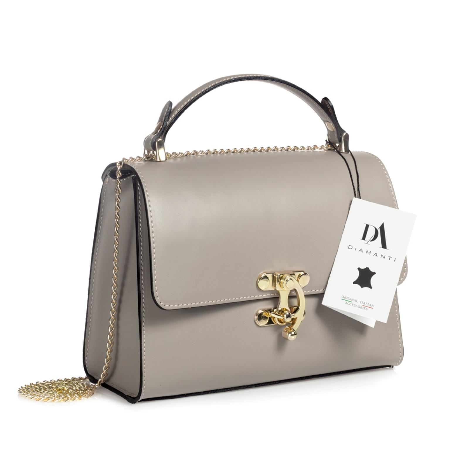 Geanta din piele naturala, model DiAmanti Capri Taupe Chiaro - S48676 ...