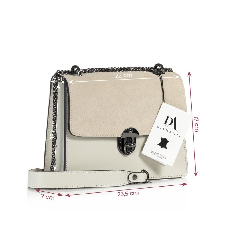 Geanta dama de umar din piele naturala DiAmanti Fiammetta Beige