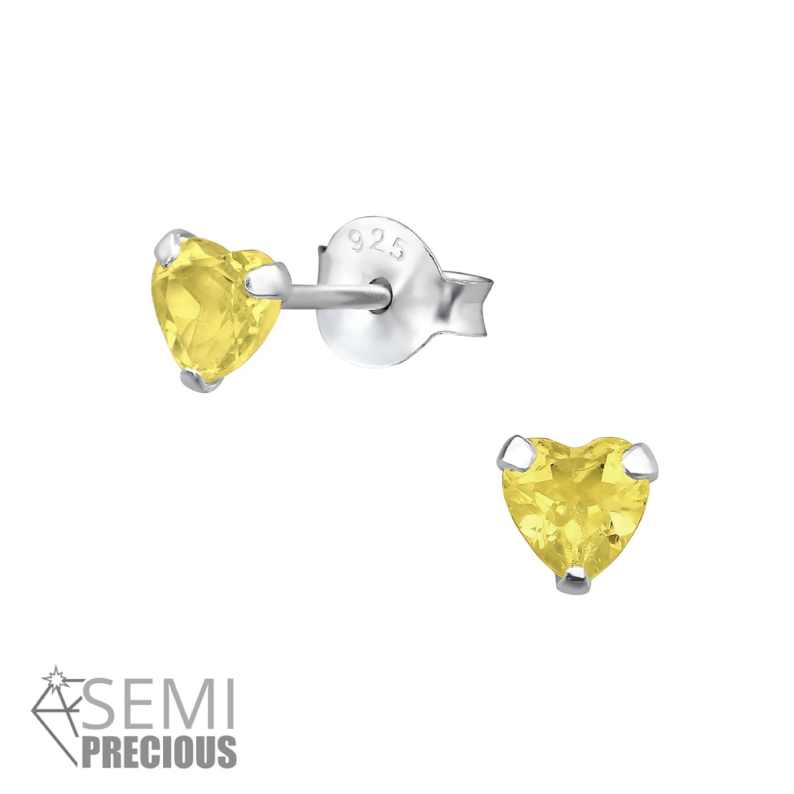 Cercei din argint cu Citrin inima DiAmanti DIA31147-Citrine - Diamanti.ro