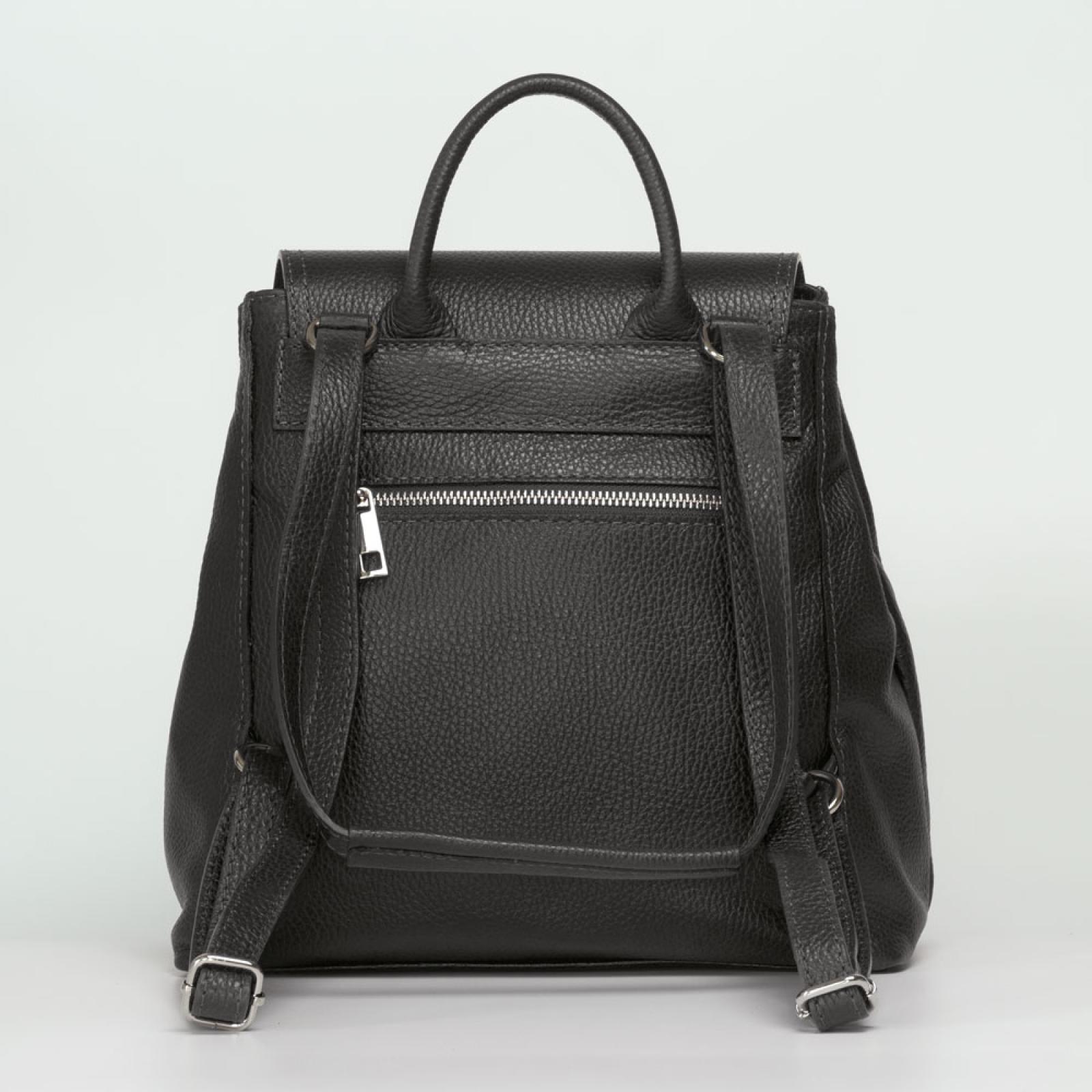 Rucsac dama tip geanta de umar din piele naturala DiAmanti Tosca Negru ...